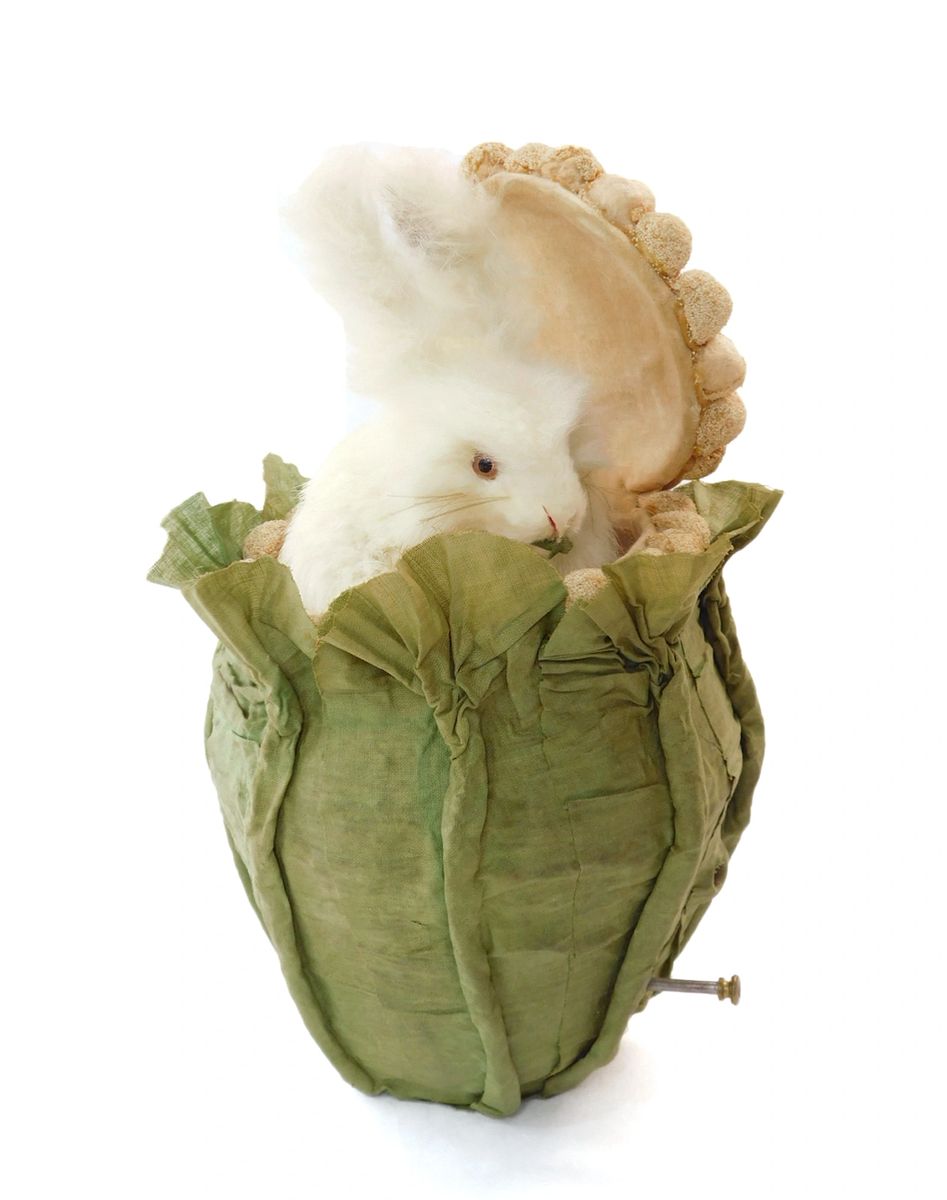 Roullet Decamps Rabbit In Cauliflower Music Box Automaton With